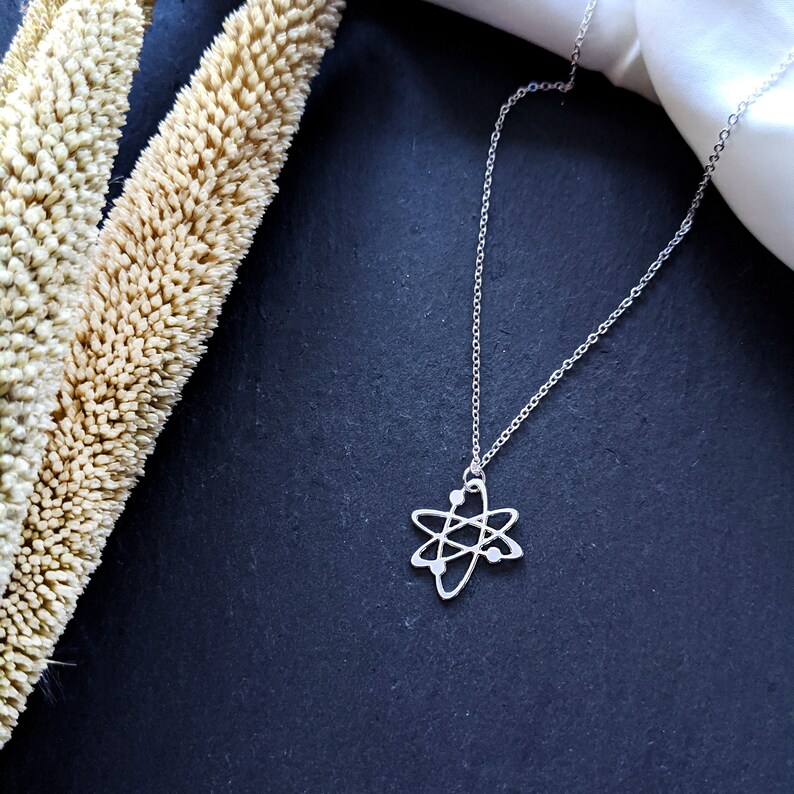 Atom Symbol Necklace Scientific Jewelry Science Necklace - Etsy