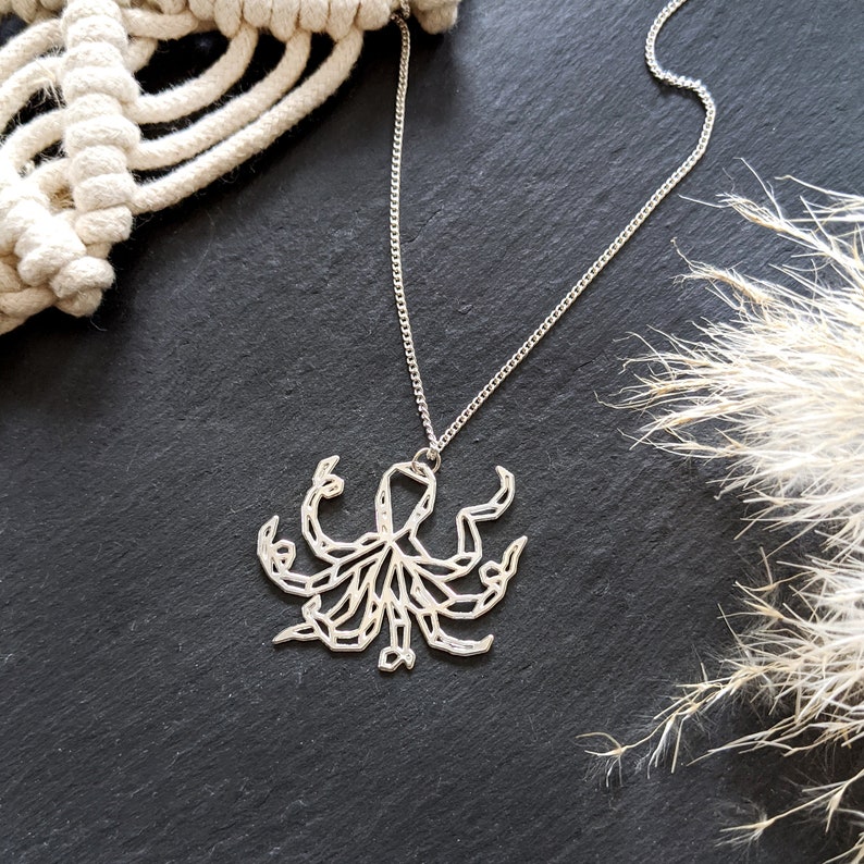 Octopus Necklace, Octopus Gift, Octopus Jewelry, Octopus Charm, Sea ...
