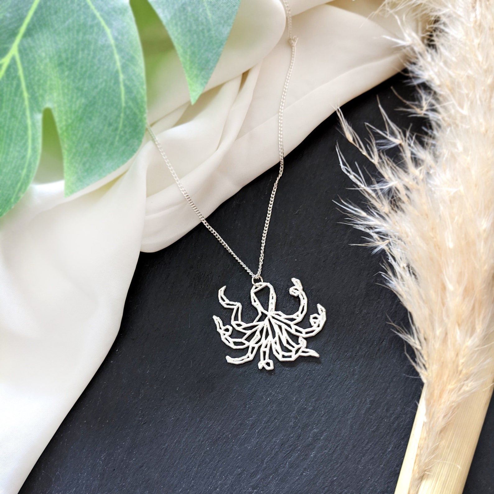 Octopus Necklace, Octopus Gift, Octopus Jewelry, Octopus Charm, Sea ...