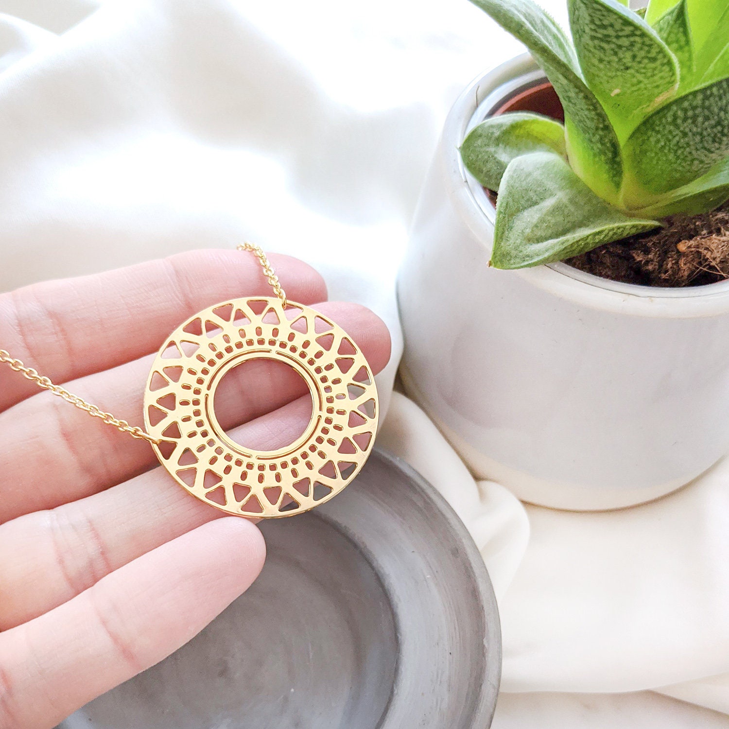 Circle of Life Necklace, Wheel of Life Pendant, Cycle of Life, Round ...