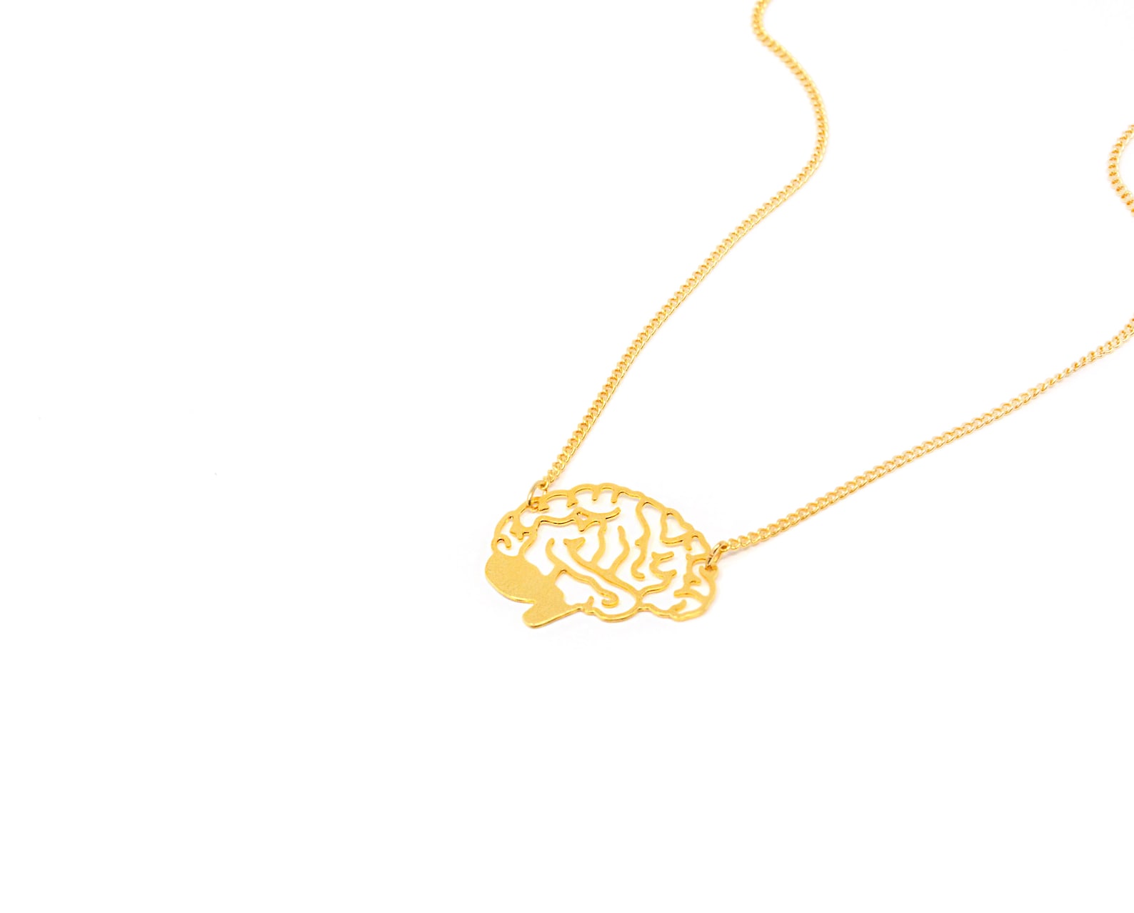 Brain Necklace Gold, Anatomical Jewelry, Medical Jewellery, Zombie ...