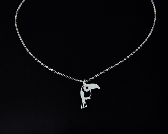 Toucan Necklace Silver Parrot Necklace Toucan Charm Bird - Etsy