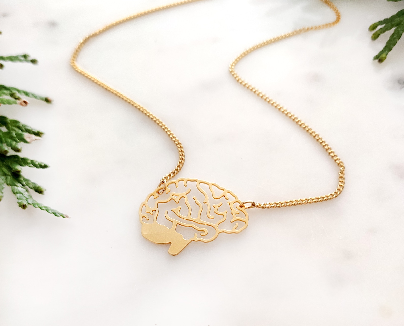 Brain Necklace Gold, Anatomical Jewelry, Medical Jewellery, Zombie ...
