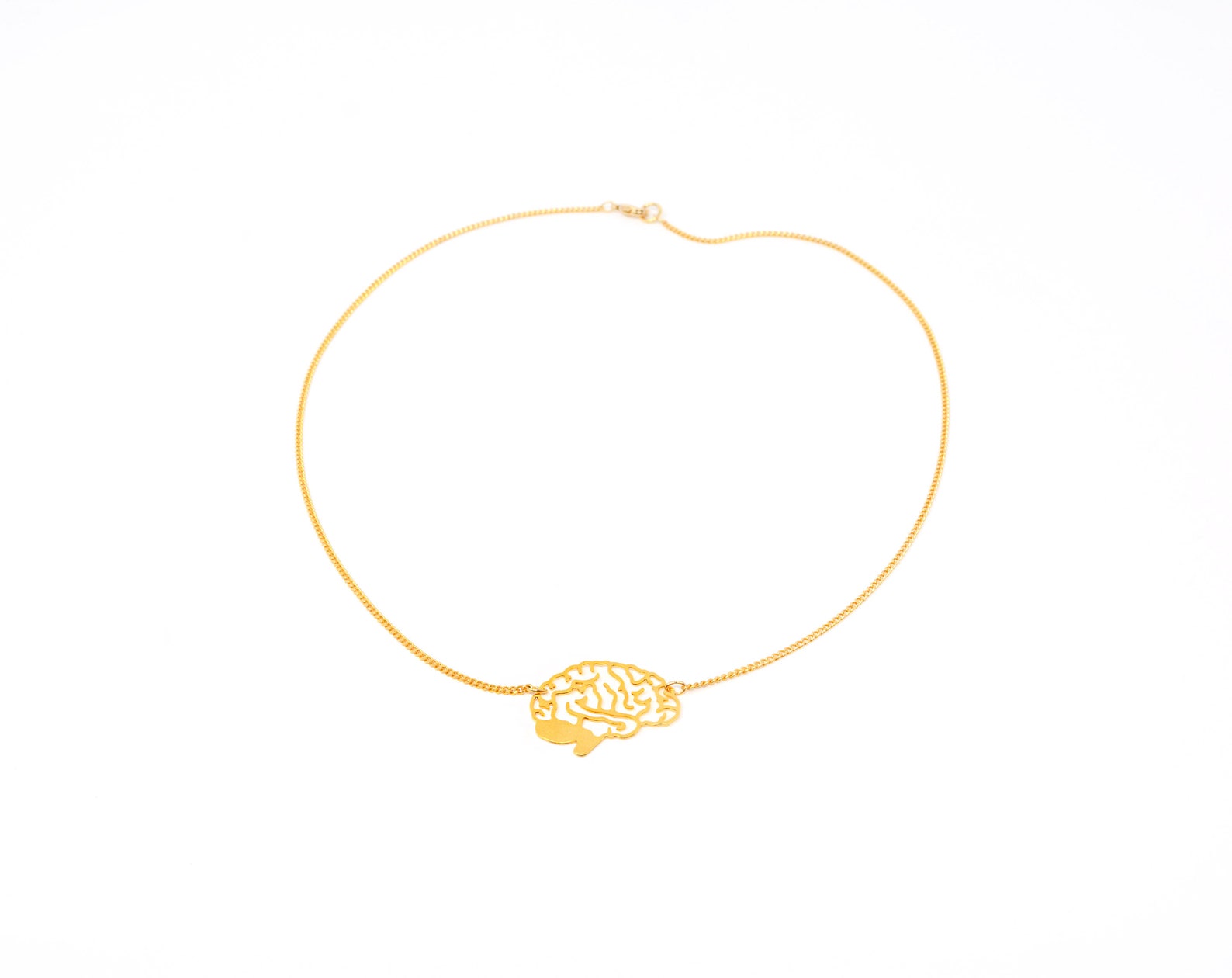 Brain Necklace Gold, Anatomical Jewelry, Medical Jewellery, Zombie ...
