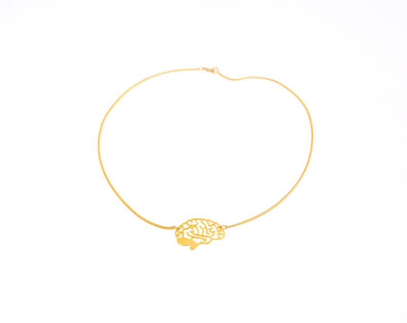 Brain Necklace Gold, Anatomical Jewelry, Medical Jewellery, Zombie ...