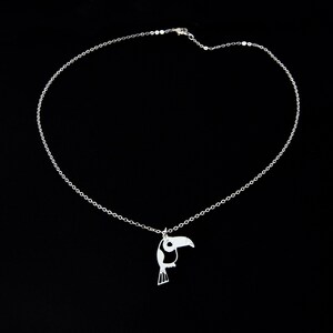 Toucan Necklace Silver, Parrot Necklace, Toucan Charm, Bird Necklace ...
