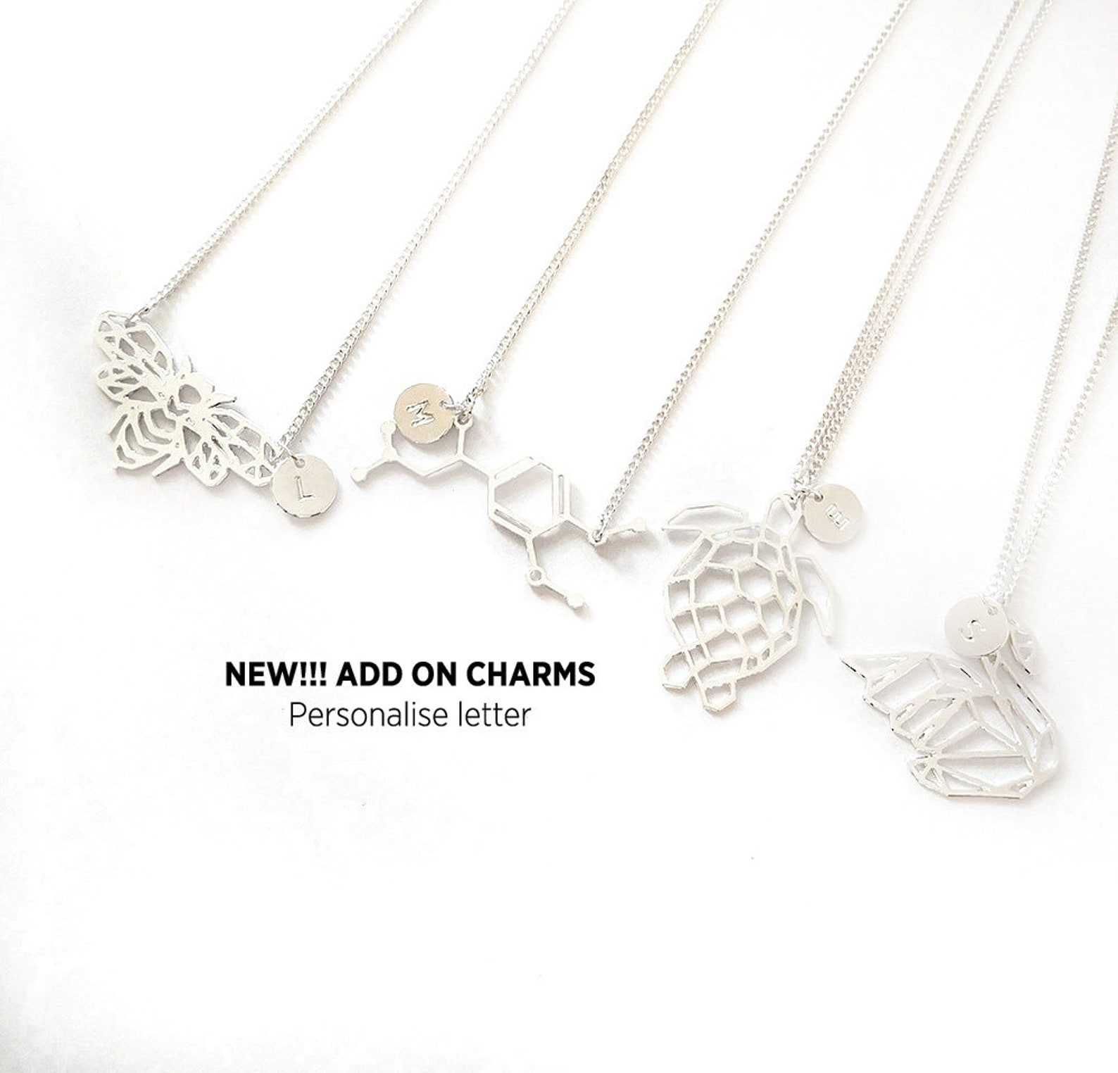 Monkey Necklace, Monkey Charm, Monkey Jewelry, Geometric Monkey ...