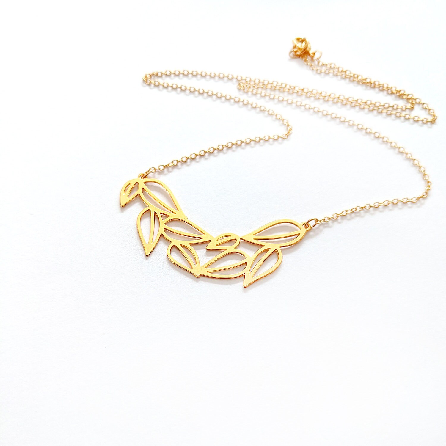 Collar de hojas griegas collar de hojas de plata joyas boho | Etsy