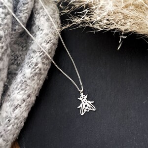 Fly Necklace Origami, Geometric Necklace, Insect Jewelry, Fly Charm ...