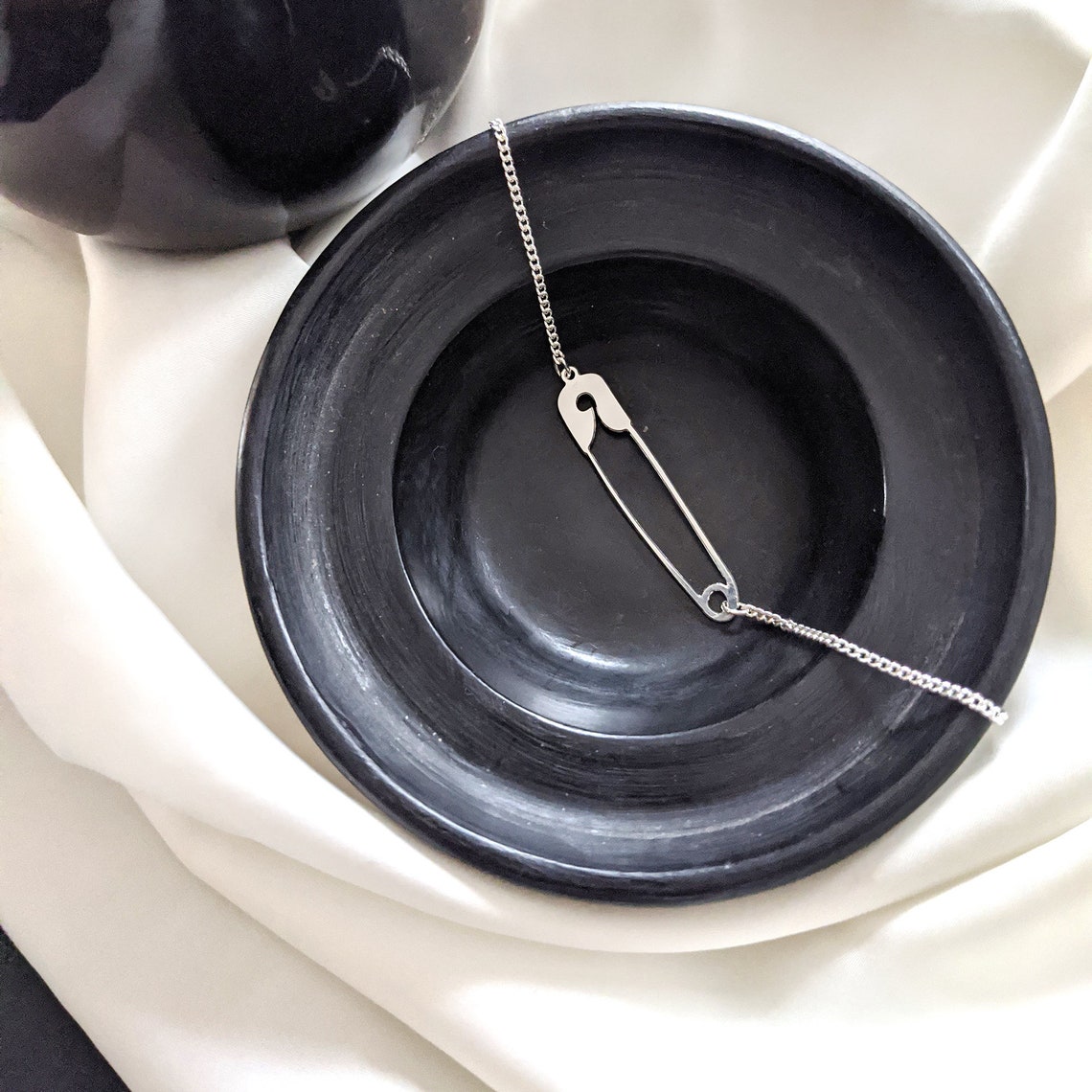 Safety Pin Necklace Safety Pin Charm Layering Necklace - Etsy