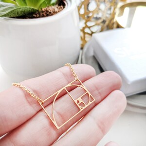 Gold Number Necklace, Fibonacci Spiral Necklace, Math Jewellery ...