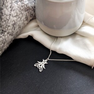 Fly Necklace Origami, Geometric Necklace, Insect Jewelry, Fly Charm ...