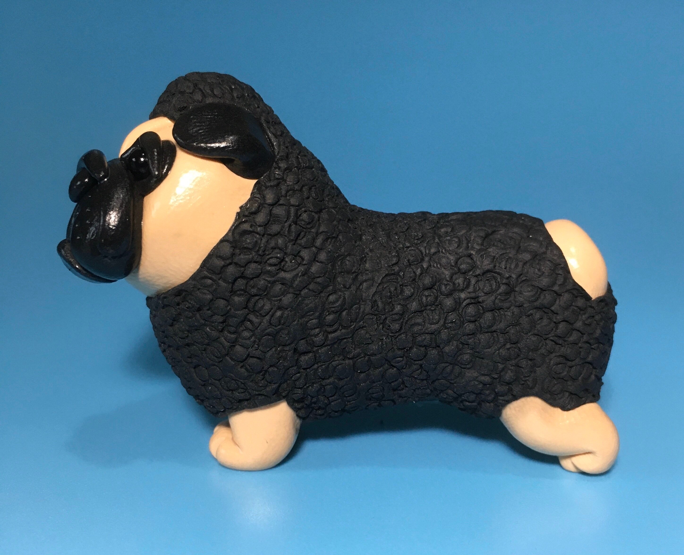 Sculpture Pug Nativity Sheep Handmade by Peculiar Pals Art ...