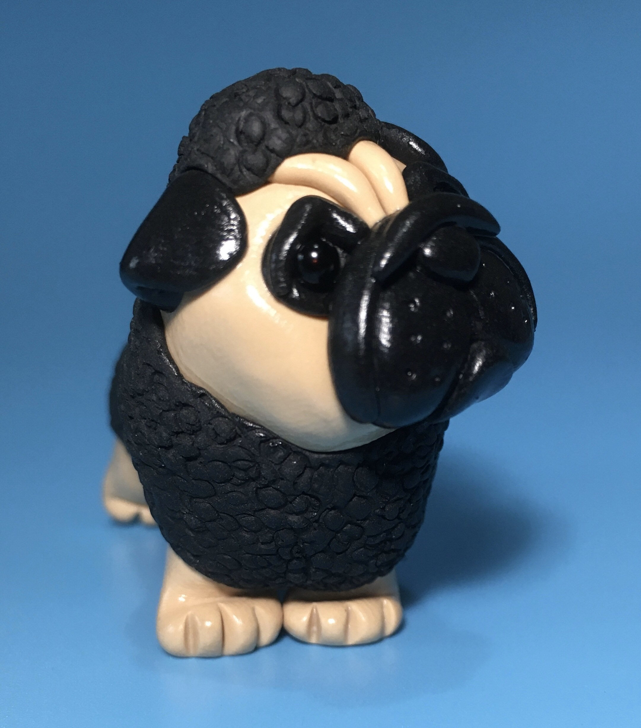 Sculpture Pug Nativity Sheep Handmade by Peculiar Pals Art ...