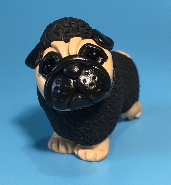 Sculpture Pug Nativity Sheep Handmade by Peculiar Pals Art ...