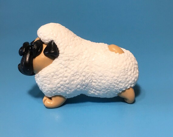 Sculpture Pug Nativity Sheep Handmade by Peculiar Pals Art ...