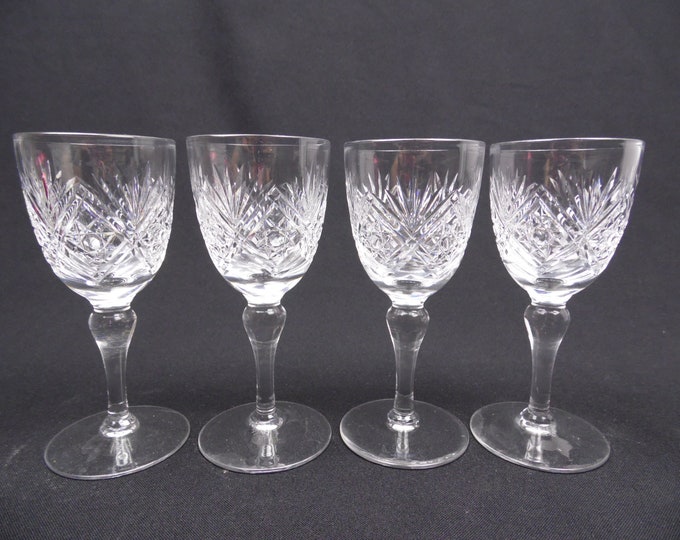 Set of 4 Thomas Webb 'st. Andrews' Cut Glass Sherry Glasses - Etsy