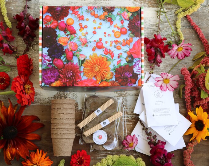 Flower Garden Grow Kit, Seed Starter Kit, Easy to Grow Brightly Colored ...