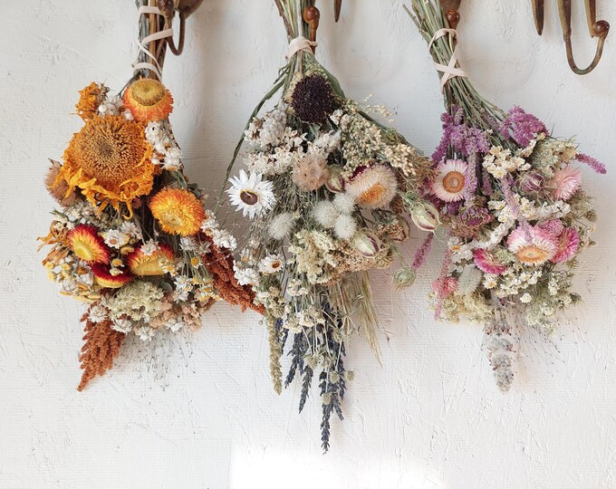 Dried Floral Swags for Hanging. 3 Dried Flower Swag Bouquets to Choose ...