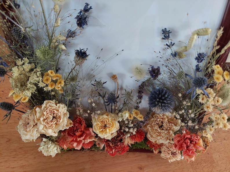 Real Naturally Dried Flower Photo Frame, Dried Flower Bouquet, Floral ...