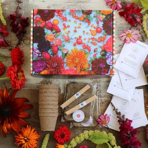 Flower Garden Grow Kit Seed Starter Kit Easy To Grow Etsy