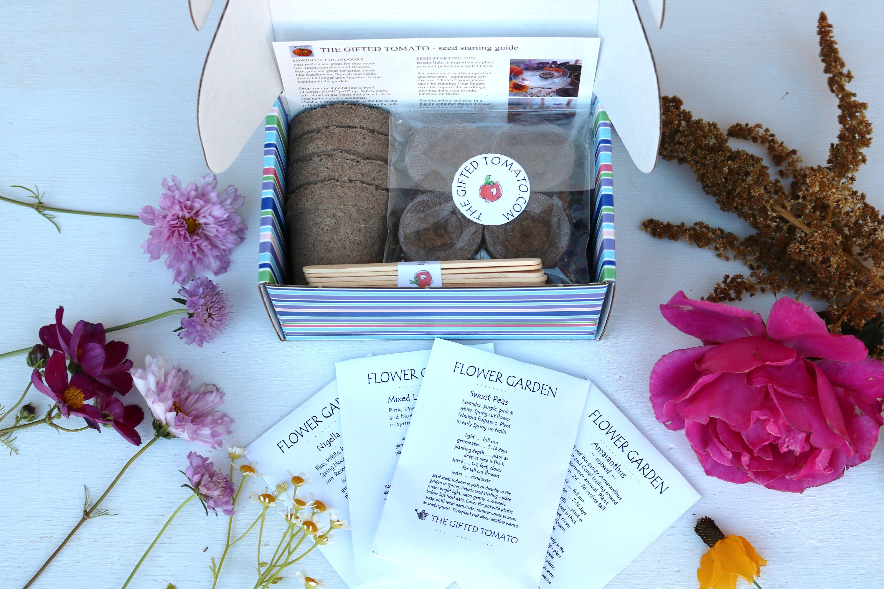 Flower Garden Gift Box, Spring Cut Flower Seeds, Gift for Gardener ...