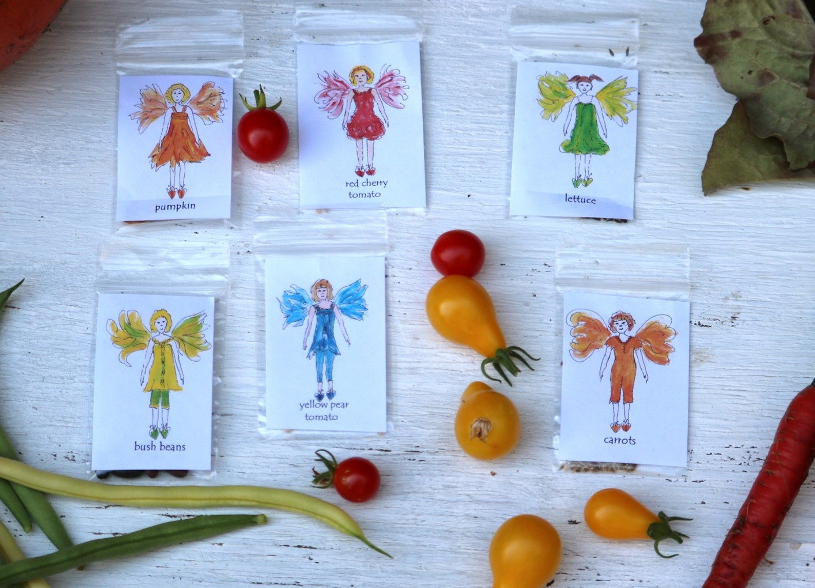 6 Vegetable Fairy Garden Party Favors for Kids Birthday Party, Fairy ...