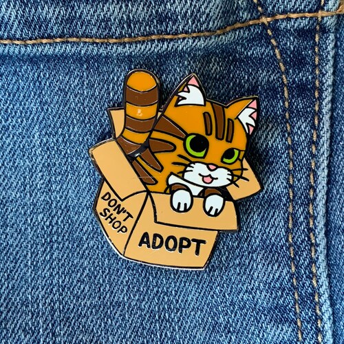 Orange Cat nick Hard Enamel Pin Orange Pink - Etsy