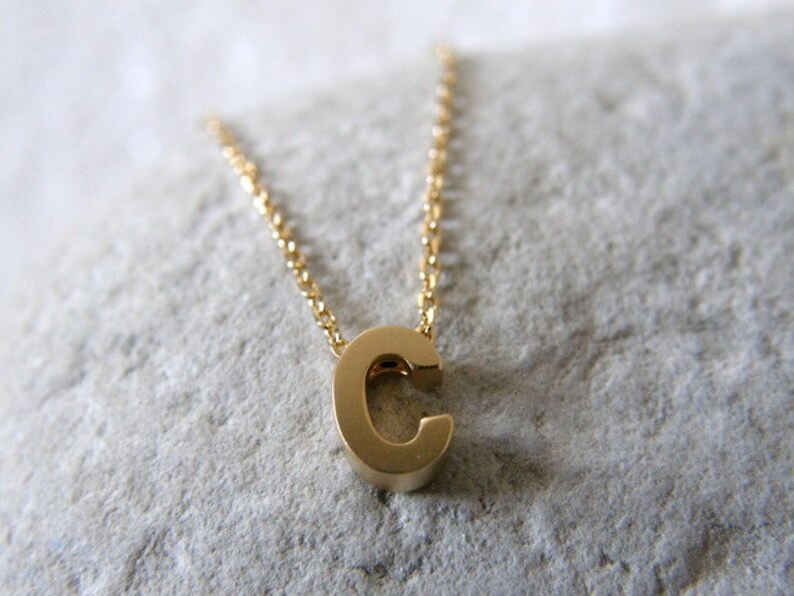 Personalized Initial Necklace, Letter C Gold Necklace, Bridesmaid Gifts ...
