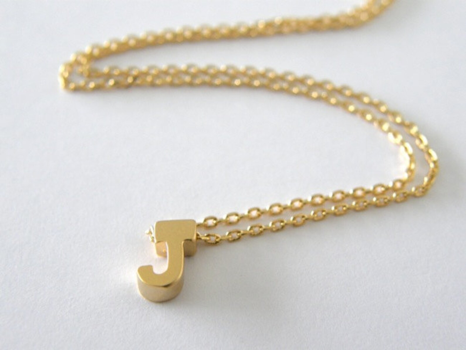 Personalized Necklace, Tiny Letter J Necklace, Alphabet Necklace ...