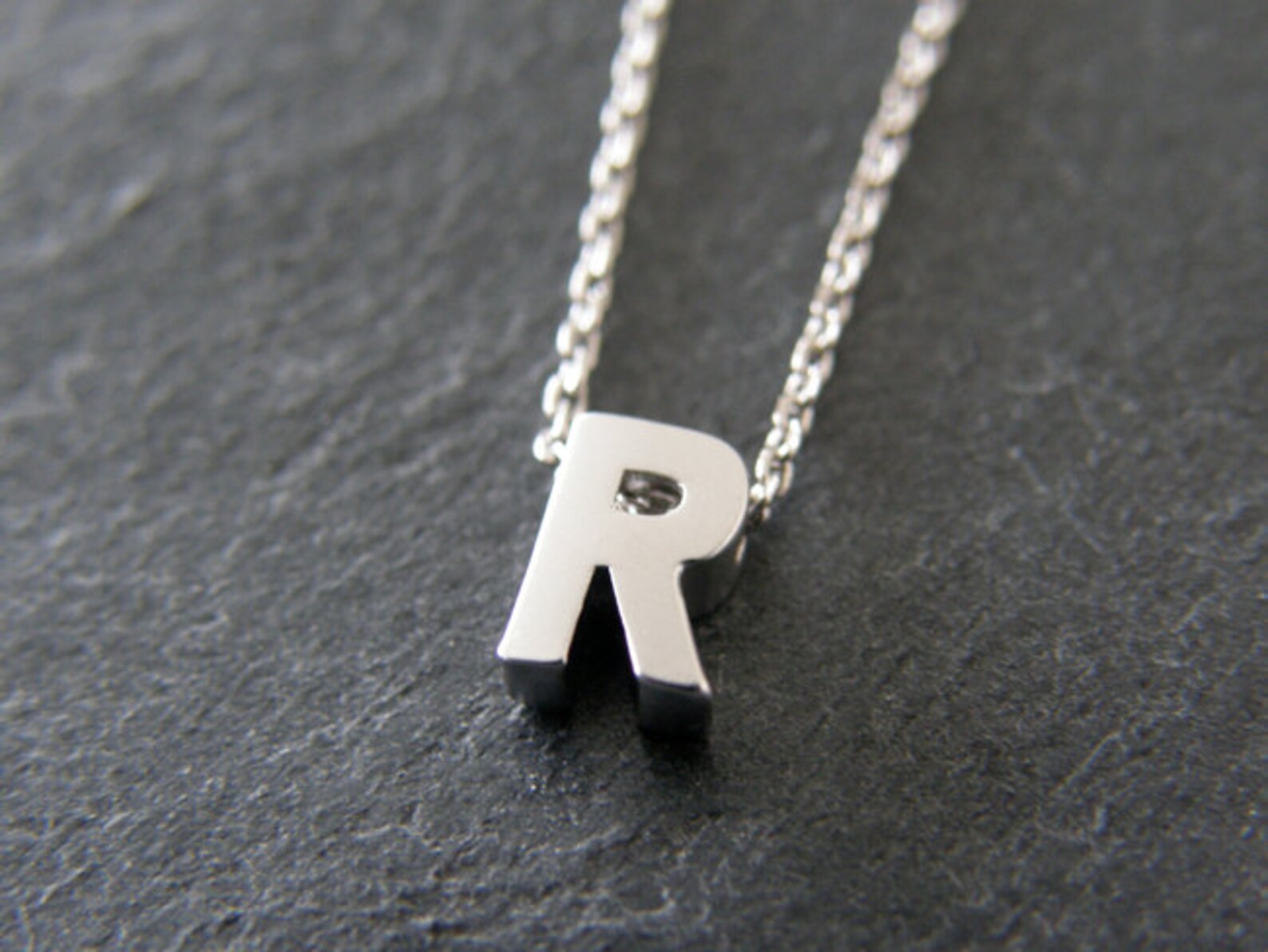 Personalized Silver Initial Letter R Necklace, Alphabet Necklace ...