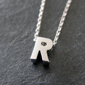 Personalized Silver Initial Letter R Necklace, Alphabet Necklace ...