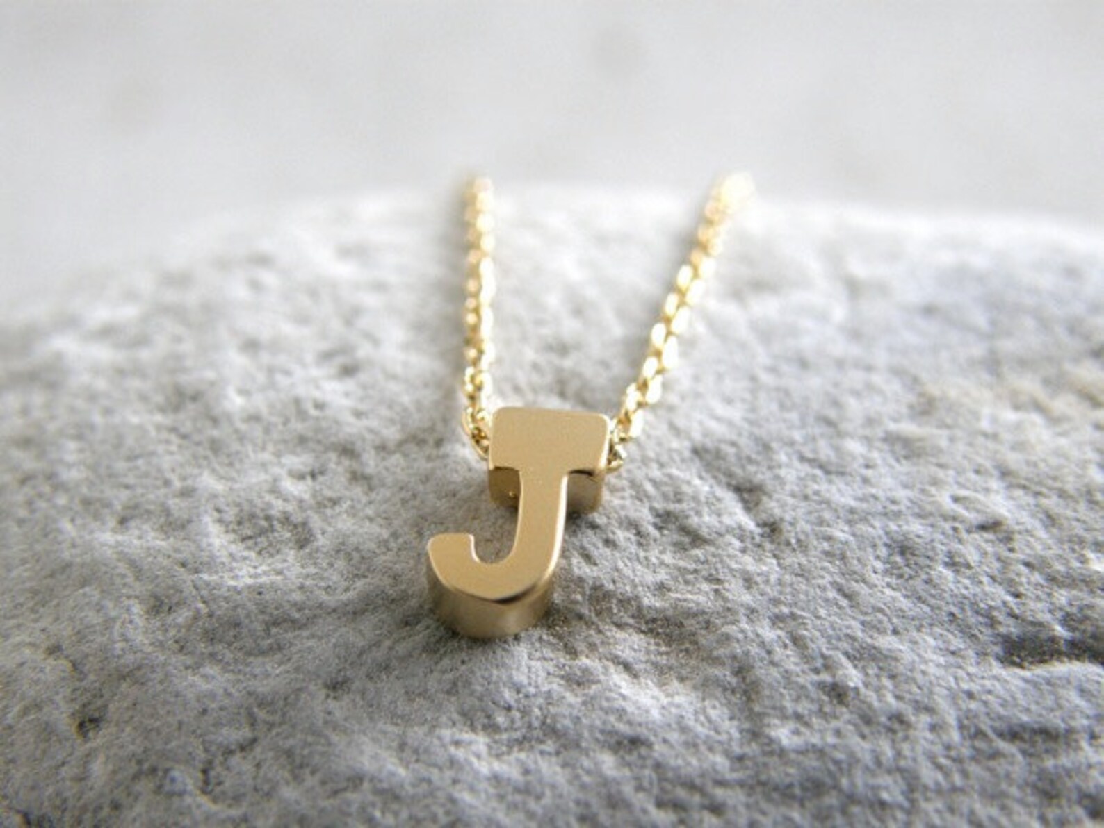 Personalized Necklace, Tiny Letter J Necklace, Alphabet Necklace ...
