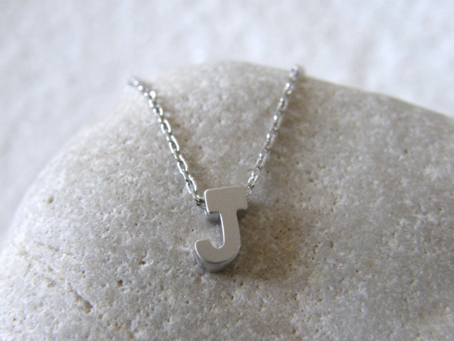 Personalized Necklace, Tiny Letter J Necklace, Alphabet Necklace ...