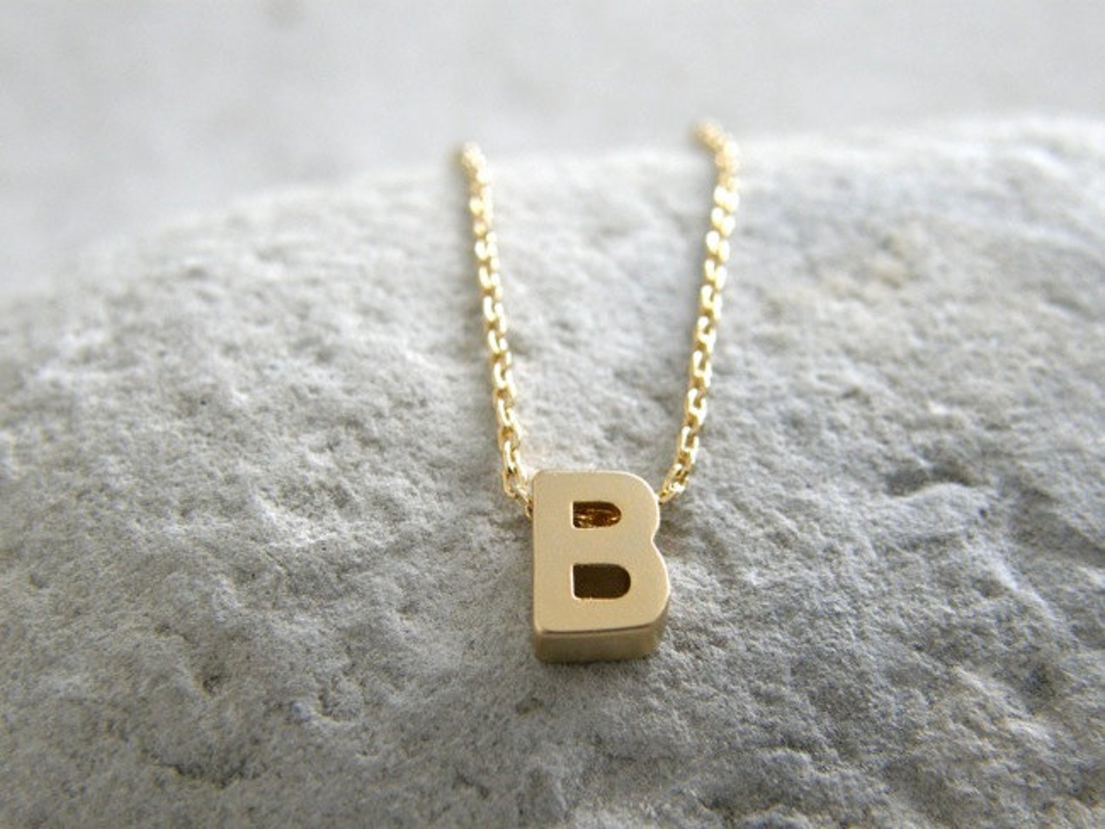 Initial Letter B Necklace, Gold Initial, Personalized Necklace, Initial ...
