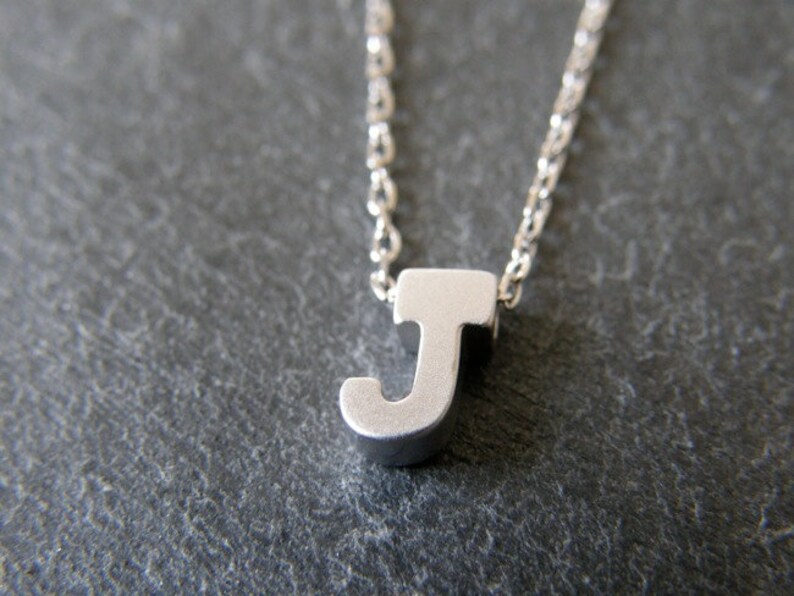 Personalized Necklace, Tiny Letter J Necklace, Alphabet Necklace ...