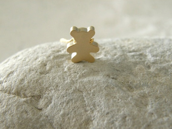 Gold Bear Necklace Teddy Bear Gold Necklace Simple Modern | Etsy