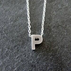 Silver Initial Letter P Necklace, Personalized Necklace, Initial ...