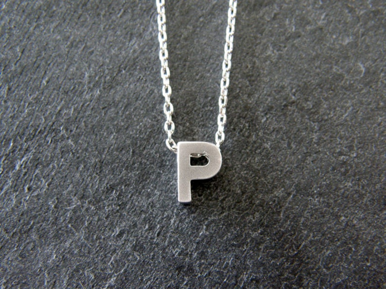 Silver Initial Letter P Necklace, Personalized Necklace, Initial ...