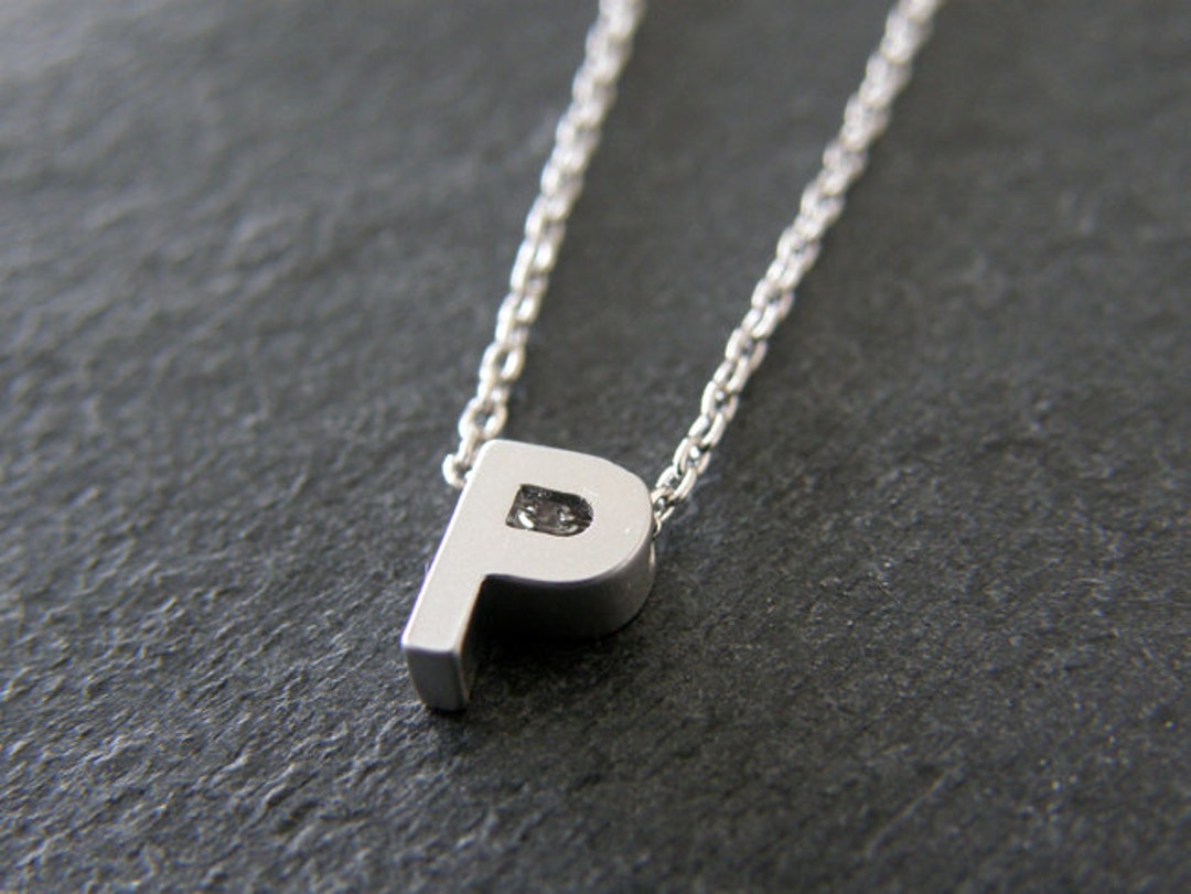 Silver Initial Letter P Necklace, Personalized Necklace, Initial ...
