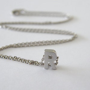 Personalized Silver Initial Letter R Necklace, Alphabet Necklace ...
