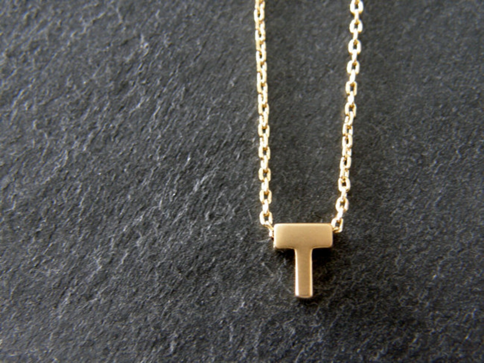 Gold Initial Letter T Necklace, Personalized Necklace, Wedding Jewelry ...