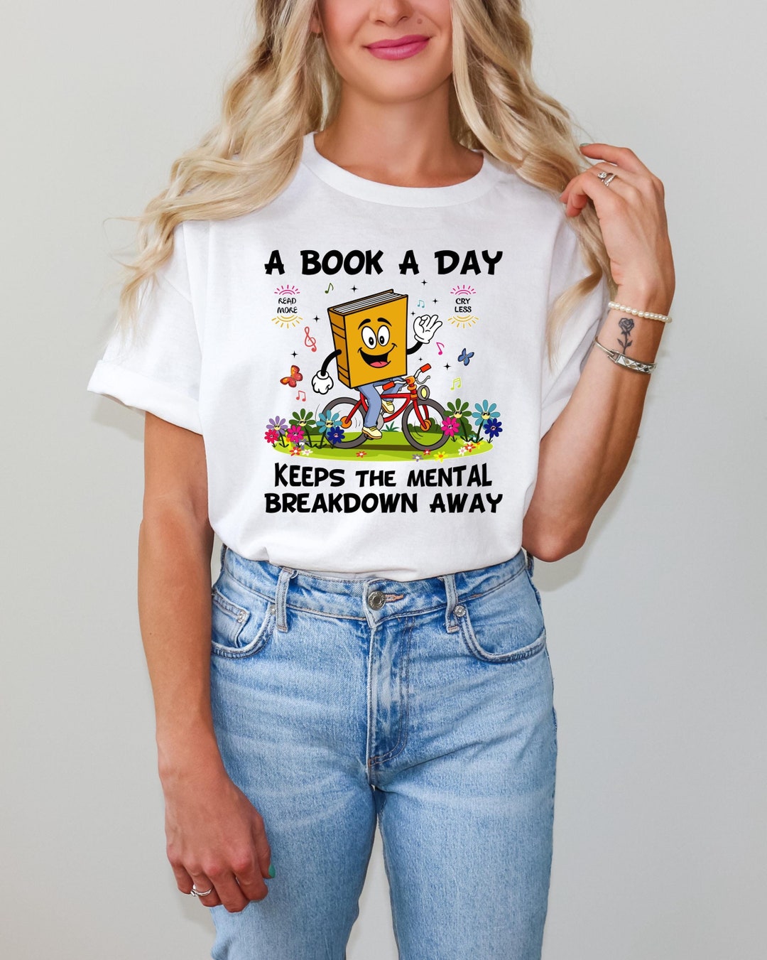 A Book a Day Keeps the Mental Breakdown Away Shirt, Funny Reading Shirt ...