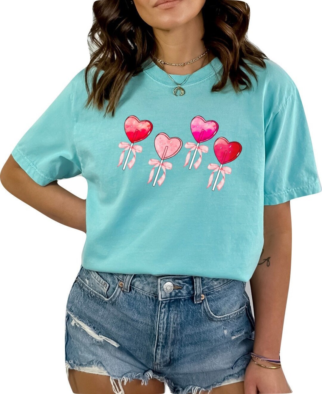 Coquette Shirt Heart Lollipops Shirt Pretty Bow Shirt Candy Shirt Cute ...