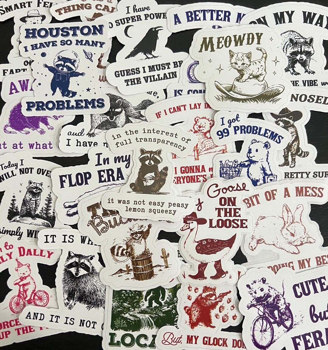 Funny Minimalist Stickers, Sticker Pack, Stickers, Cute Stickers, Water ...