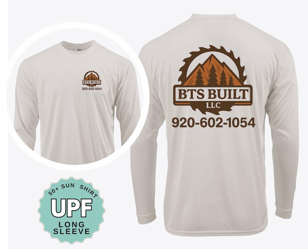 Upf 50 Work Shirts Long Sleeve Crew Personalized Company Logo Shirts ...