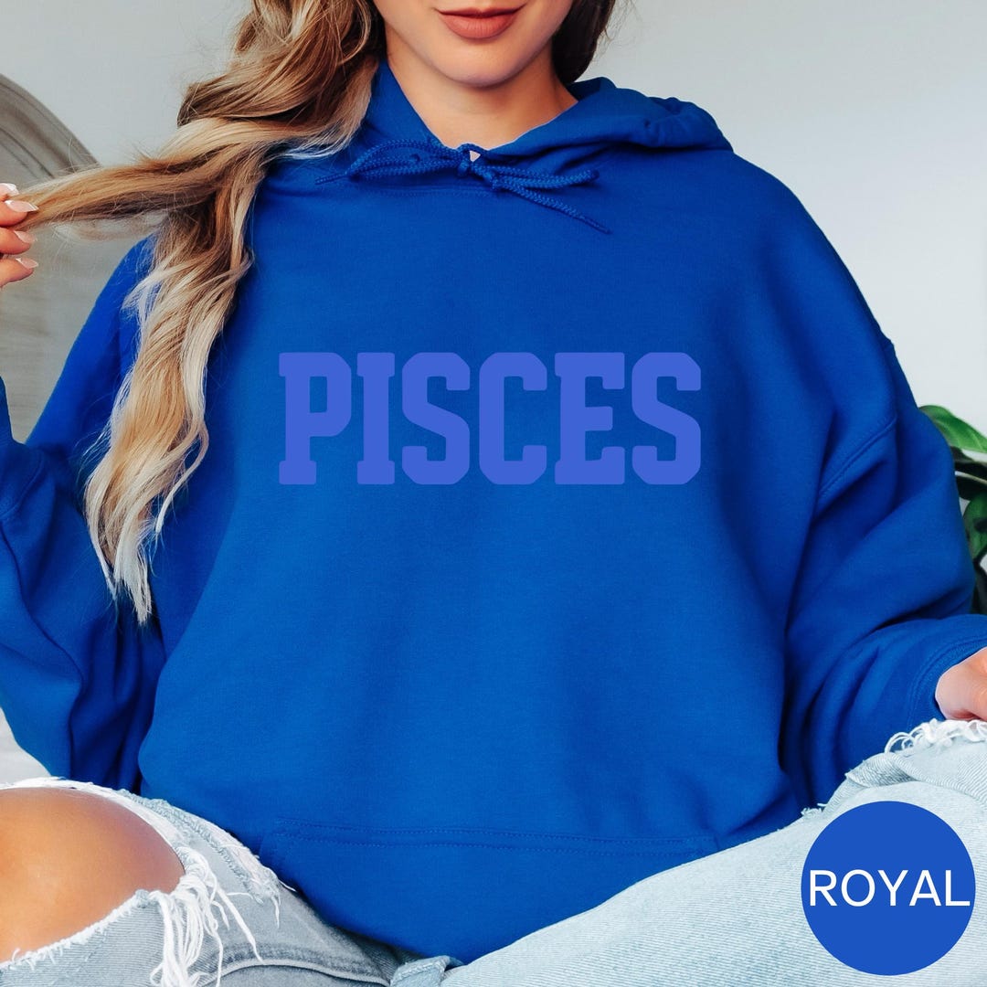 PISCES Zodiac Puff Print HOODIE Birthday Horoscope - Etsy