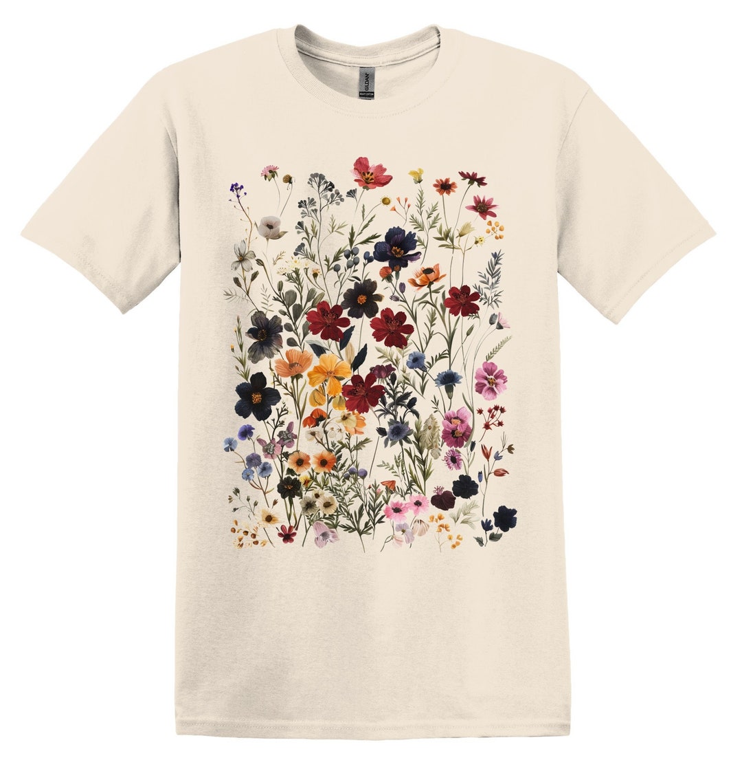 Vintage Pressed Wildflowers Tshirt Flower Shirt Garden Lover Shirt ...