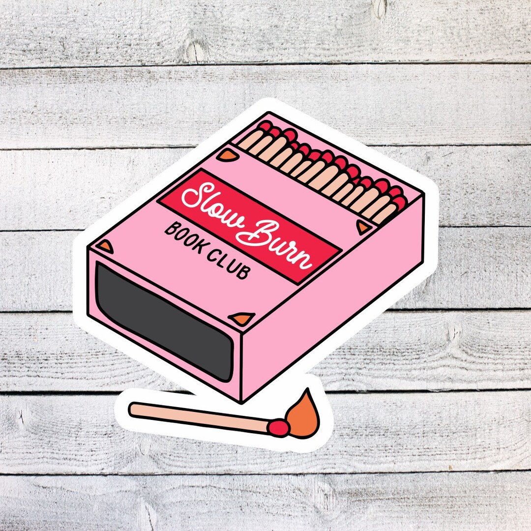 Slow Burn Book Club Matchbook Sticker, Sticker, Stickers, Cute Stickers ...
