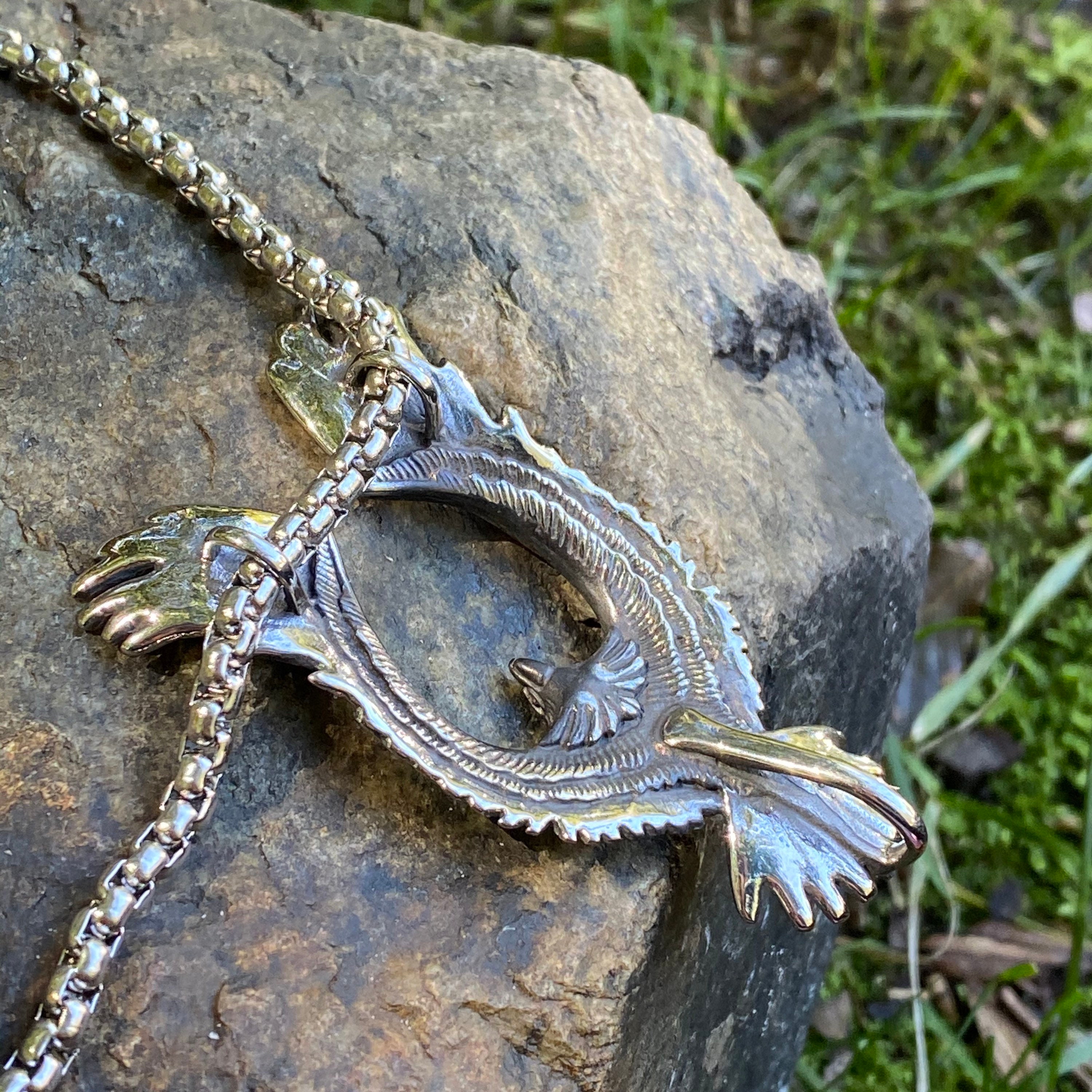 HN65 Reversible Wings of an Eagle Stainless Steel Pendant on | Etsy